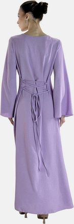 Elara Maxikleid Elegante Damen Abaya One Size- Abaya mit Bindeg&uuml;rtel & Glocken&auml;rmeln