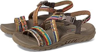 Skechers Femme Reggae-Sew Me-Boho Woven Strappy Slingback Sandale, Taupe Multi, 37.5 EU