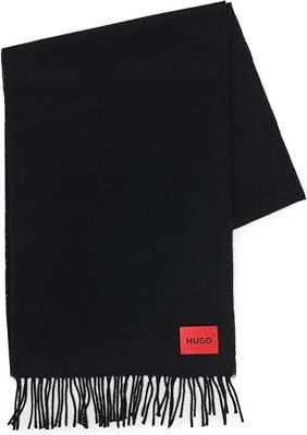 HUGO BOSS &Eacute;charpe en laine torsad&eacute;e &agrave; franges, cassis, PCE., Cassis, taille unique