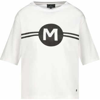 Monari T-Shirt mit Kreis- und Streifenmotiv - - Tops - Damen - Wei&szlig; - L