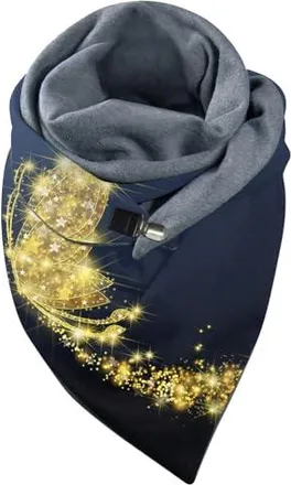 Generic Écharpe Femme Hiver Avec Bouton Vintage- Écharpes Châles Mode Chic Couleur Unie- Écharpe Triangle Femme Chaud Décontracté ÉCharpe Chaud Coton RéTro Au