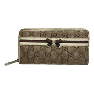 Gucci Portefeuille en cuir Pre-owned - Femme - Pre-owned - Beige - Taille: ONE Size