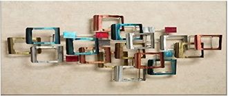 Homemania HM20KNV70x100-187 Bild mit geometrischen Farben, für Wohnzimmer, Schlafzimmer, Mehrfarbig, Polyester, Holz, 70 x 3 x 100 cm