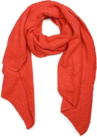styleBREAKER Écharpe tissée douce unie pour femmes en forme asymétrique, châle dhiver chaud uni 01017118, couleur:Orange sanguine