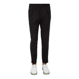 Paolo Pecora Schwarze Stoffhose Stilvolles Modell - - Trousers - Herren - Schwarzk - M