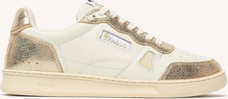 Faguo Baskets en cuir cr&egrave;me et dor&eacute;