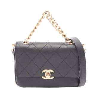Chanel Pre-owned Sac bandouli&egrave;re matelass&eacute; 2-en-1 en cuir - Femme - Pre-owned - Bleu - Taille: ONE Size