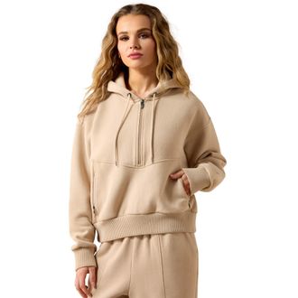 Ariat Womens Compass 1/2 Zip Sweatshirt Long Sleeve in Moonstone, Size 2X-Large, by Ariat