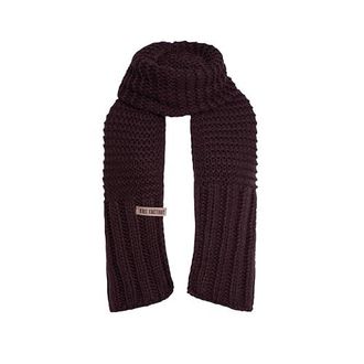 Knit Factory &Eacute;charpe Tricot&eacute;e Alex - Foulard tricot&eacute; - Ch&acirc;le femme - &Eacute;charpe pour lautomne et hiver - Chauffe-cou - Gros tricot - Aubergine - 30% laine et 70% acry