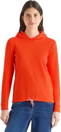 Cecil Hoodie in Rippstruktur Cherry Tomato orange XXL