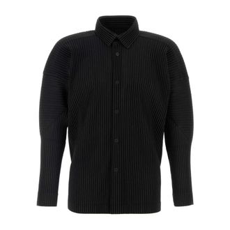 Issey Miyake Homme, Chemises, Noir, Taille: XL Chemise pliss&eacute;e