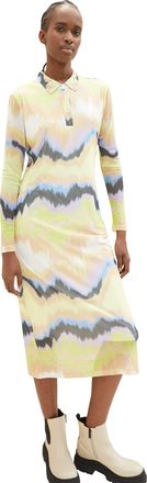 Tom Tailor Damen 1035452 Polokleid aus Mesh mit Muster, 31112-New Batik Print, M
