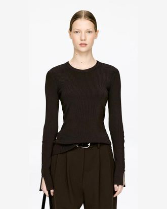 Arket Geripptes Oberteil -Braun