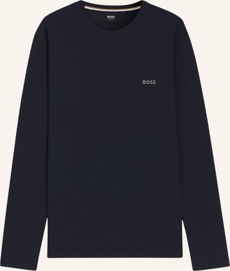 HUGO BOSS Schlafshirt Waffle blau