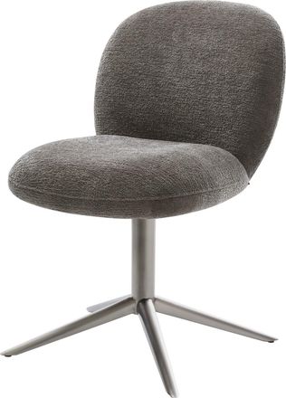 DELIFE Esszimmerstuhl Nube-Flex Fu&szlig;kreuz Graphit Boucl&eacute; Soft Schlamm 360&deg; drehbar Wippfunktion Taschenfederkern