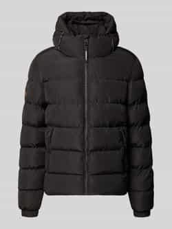 Superdry Steppjacke mit Label-Stitching und Kapuze