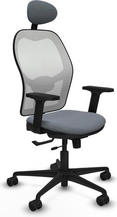 Piqueras y Crespo Schreibtischstuhl in Grau und Wei&szlig;, mit 2D-Armlehnen, h&ouml;henverstellbarer Lendenwirbelst&uuml;tze und festem Kopfteil, ausgestattet mit Syncro/Traslack und 