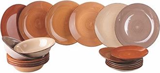 Villa D'Este Home Tivoli Baita Chocolate Tafelservice aus Steingut, 18-teilig