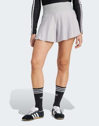 adidas Originals Short en mesh &agrave; ceinture - Gris