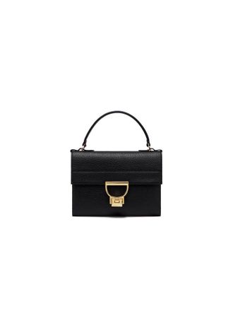 Coccinelle Womens Handbag Grained Leather Black Cowhide Bags - Clutches