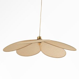 Rendez-Vous D&eacute;co Rendez-vous D&eacute;co - Suspension p&eacute;tale en tissu beige et m&eacute;tal dor&eacute; 75 cm - flora