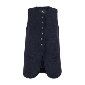 Etro Veste sans manches col rond - Femme - Costumes - Bleu - Taille: 36 FR