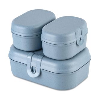 Koziol Lunchboxen 3er-Set PASCAL READY MINI Brotdosen Kunststoff Blau
