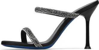 Loriblu Femme, Chaussures, Noir, Taille: 40 EU Sandales en satin orn&eacute;es de strass