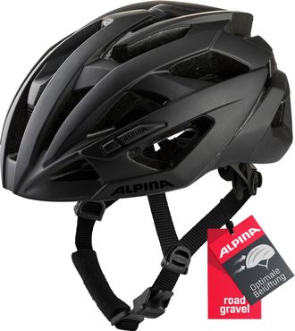 Alpina Alpina VALPAROLA - Stoßabsorbierender, Optimal Klimatisierter & Leichter Fahrradhelm Mit Antibakteriellen Polstern Für Erwachsene, Black matt, 55-59 c