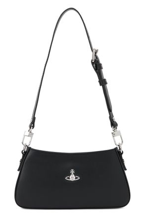 Vivienne Westwood Womens Shoulder Bag With Orb Black Polyester