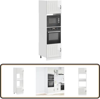 vidaXL Vidaxl - Herdumbauschränke 2 Stk. Kalmar Hochglanz-Weiß Holzwerkstoff