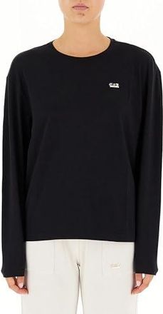 Emporio Armani EA7 6DTT08 T-Shirt à manches longues Core Lady en coton et Modal Stretch, Noir, Large