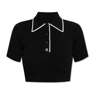 Amiri Kurzes Polo mit Logo - - Tops - Damen - Schwarzk - L