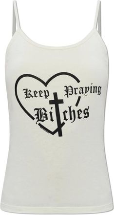 Willy Chavarria Femme, Tops, Blanc, Taille: 36 FR Cholita Tank