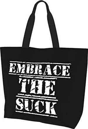 AOOEDM Embrace The Suck Sac &agrave; provisions r&eacute;utilisable en toile pour dames