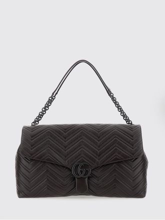 Gucci Grand sac d&eacute;paule GG Marmont en nappa matelass&eacute; noir