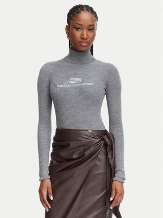 Elisabetta Franchi Rollkragenpullover MK-18B-66E2-V320 Grau Slim Fit