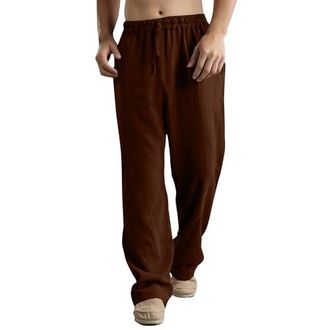 Generic Pantalon de sport pour homme - Long et droit - Pantalon de jogging fin - Couleur unie - Pantalon de plage stretch - Pantalon de yoga ample avec poches