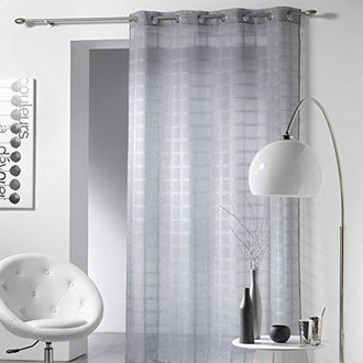 Douceur d'Intérieur Douceur DInterieur - 1622947, Gardine Mit Osen, 140 X 240 Cm, Candide, Voile Sandfarben, Grau