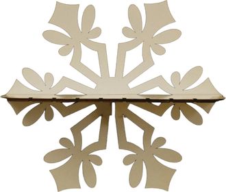 Generic Wandregal aus Holz, schwebende Regale aus Holz, rustikales Holzregal mit Schneeflockenmuster, Holzregal f&uuml;r Wohnzimmer, Aufbewahrungsregal aus Holz f&uuml;