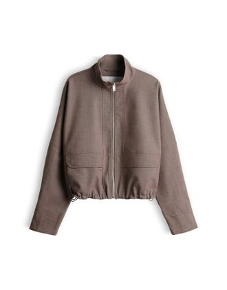 OPUS Kurzjacke Boxy aus zweifarbigem Twill Pattentaschen