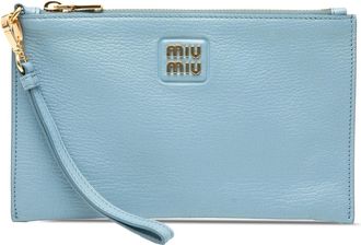 Miu Miu Clutches - Goatskin Madras Clutch - Gr. unisize - in Blau - f&uuml;r Damen