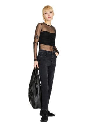 Sisley Sisley Womens Trousers 4UUALE01F Jeans, Black Denim 800, 34