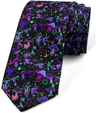 Generic Cravate Violet Roses Turquoise Noir Champignon Classique Cravates Confortable Cravate DAffaires Pour Affaires C&eacute;l&eacute;brations Accessoires
