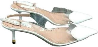 Generic YUJIEBB Sandales d&eacute;t&eacute; pour femme Talons hauts Talons hauts T&ecirc;te vide Film Transparent Mode Femmes Escarpins, Blanc 6 cm., 40.5 EU