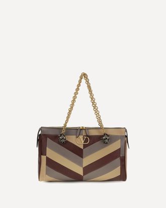 Valentino Garavani Medium Panthea Chevron nappa Shoulder Bag Female UNI