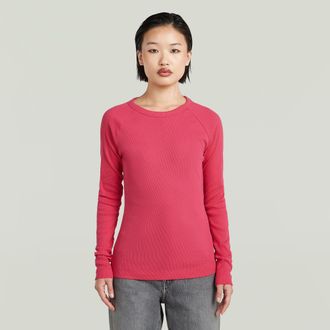 G-Star Slim Rib Keyhole T-Shirt - Pink - Damen