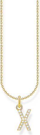 Thomas Sabo Halskette Buchstabe X vergoldetes Silber mit Zirkonia KE2263-414-14