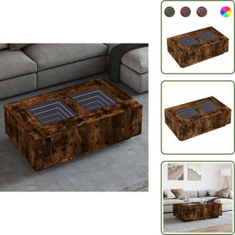vidaXL The Living Store - vidaXL Couchtisch mit Infinity-LED R&auml;uchereiche 116x69x40 cm