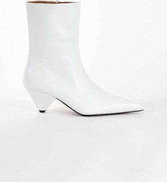 Topshop Kiki bottines &agrave; talon conique en blanc cass&eacute;
